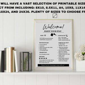 House Rules | Welcome Sign Template | Canva Template | Wifi Info Sheet ...