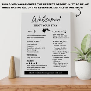 House Rules | Welcome Sign Template | Canva Template | Wifi Info Sheet ...