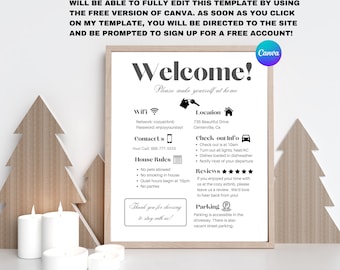 House Rules Welcome Sign Template Canva Template Wifi - Etsy