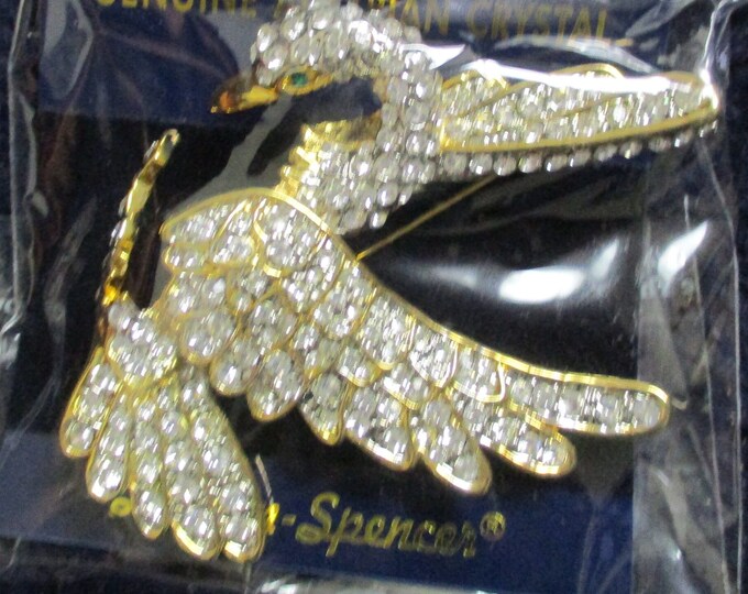Beautiful Lauren Spencer Swan Brooch With Crystals Free P&I US Buyers ...