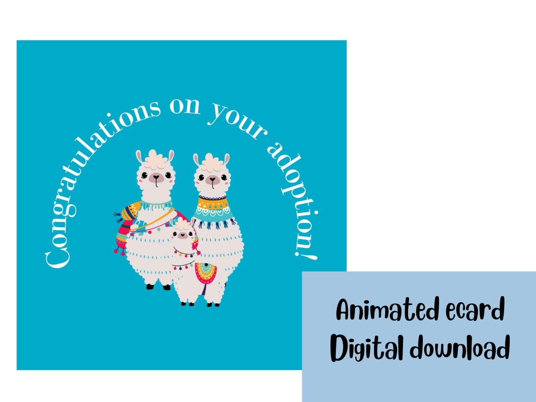 Congratulations on Your Adoption Animated E-card 2 Become 3 - Etsy