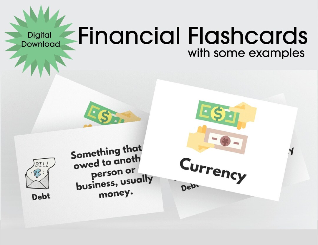 Financial Flash Cards With Some Examples - Etsy