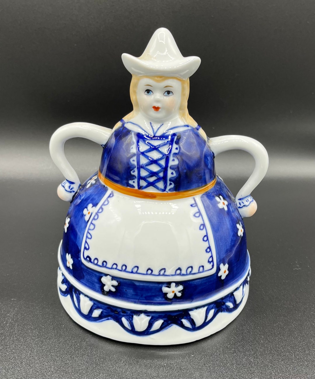 Ceramic Bell Shaped Woman Figurine, Blue and White Delft, Vintage - Etsy