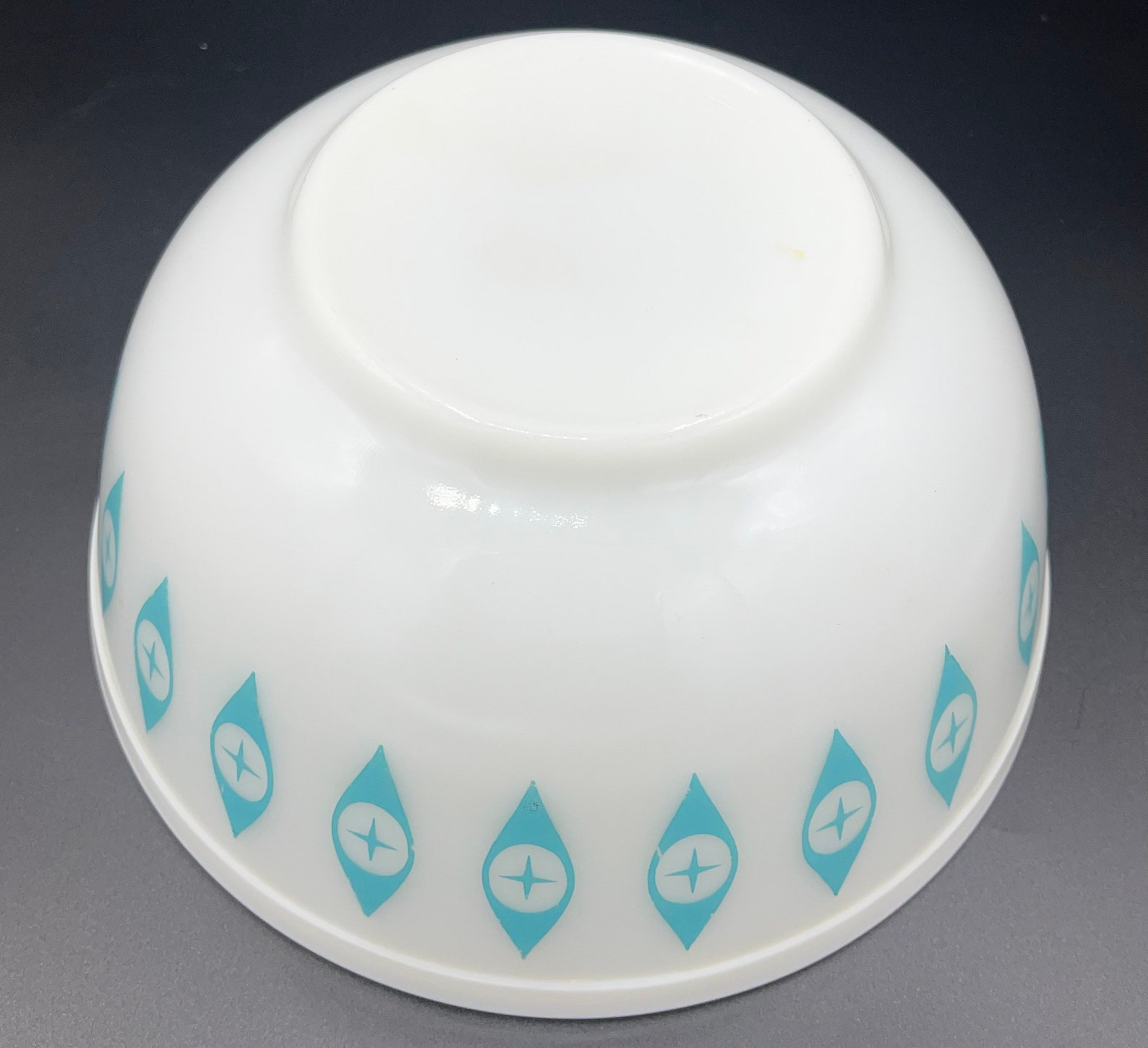 RARE Pyrex Atomic Eyes Bowl, Turquoise and White Pyrex 403 - Etsy