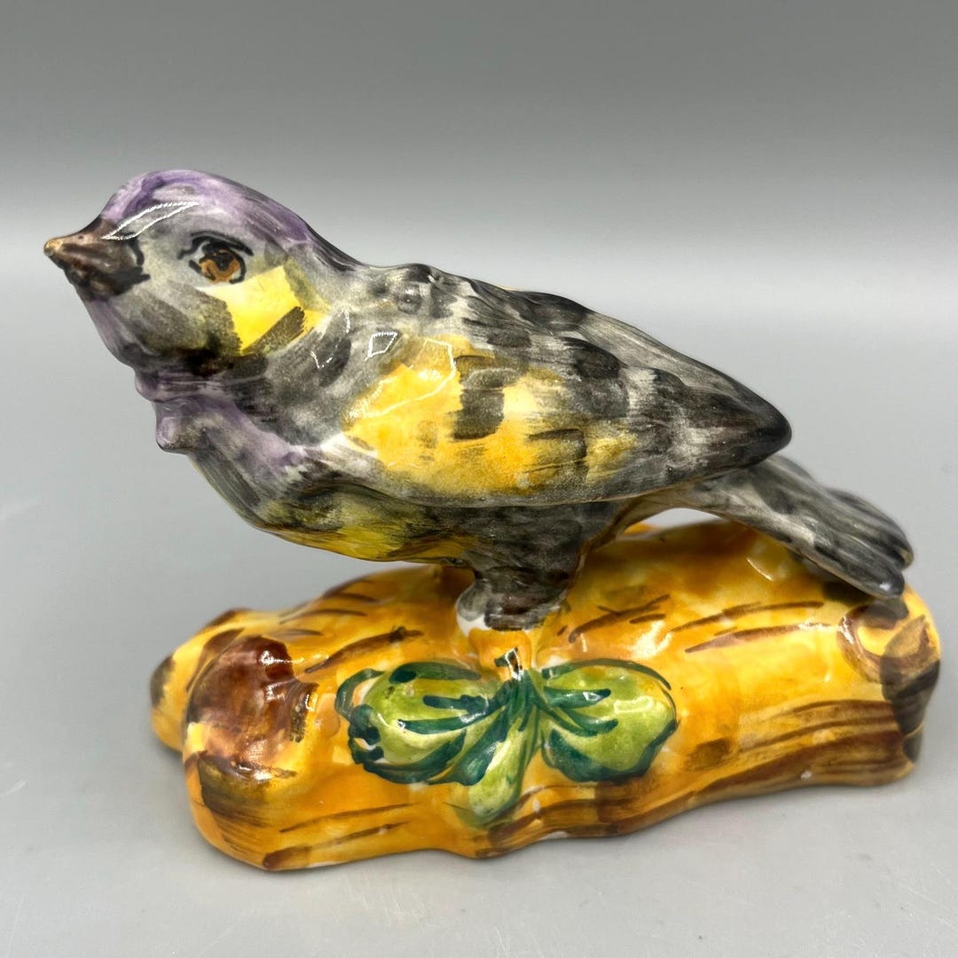 Vintage Italian Hand-painted Ceramic Bird Figurine, Colorful Mid ...