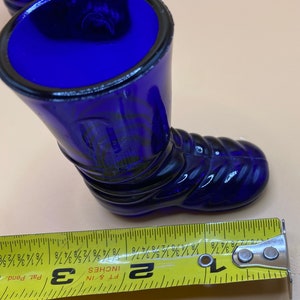 Pair of Cobalt Blue Glass Boot Shot Glasses, Toothpick Holders, Vintage ...