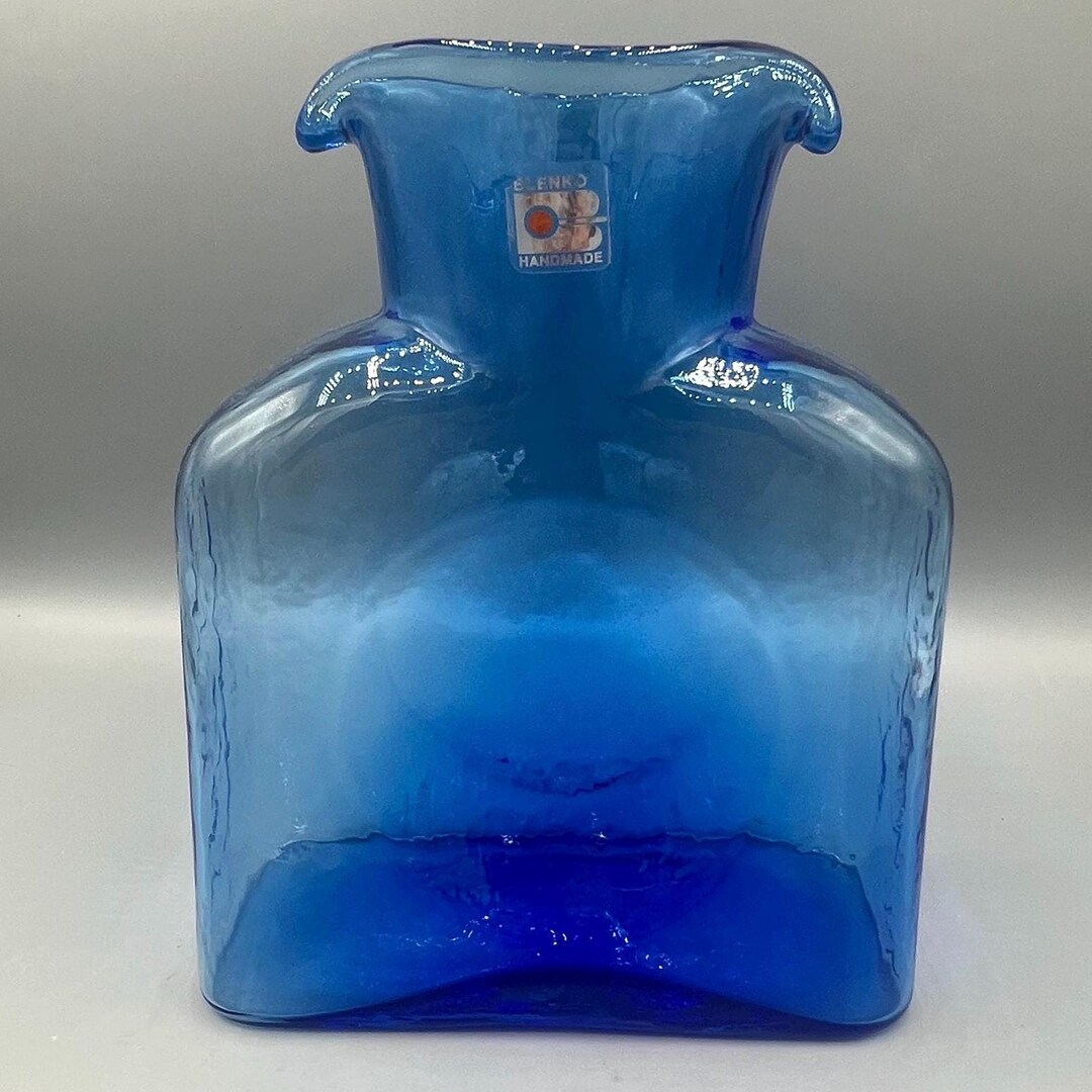Blenko Glass #384 Azure Blue Water Pitcher, Vintage - Etsy