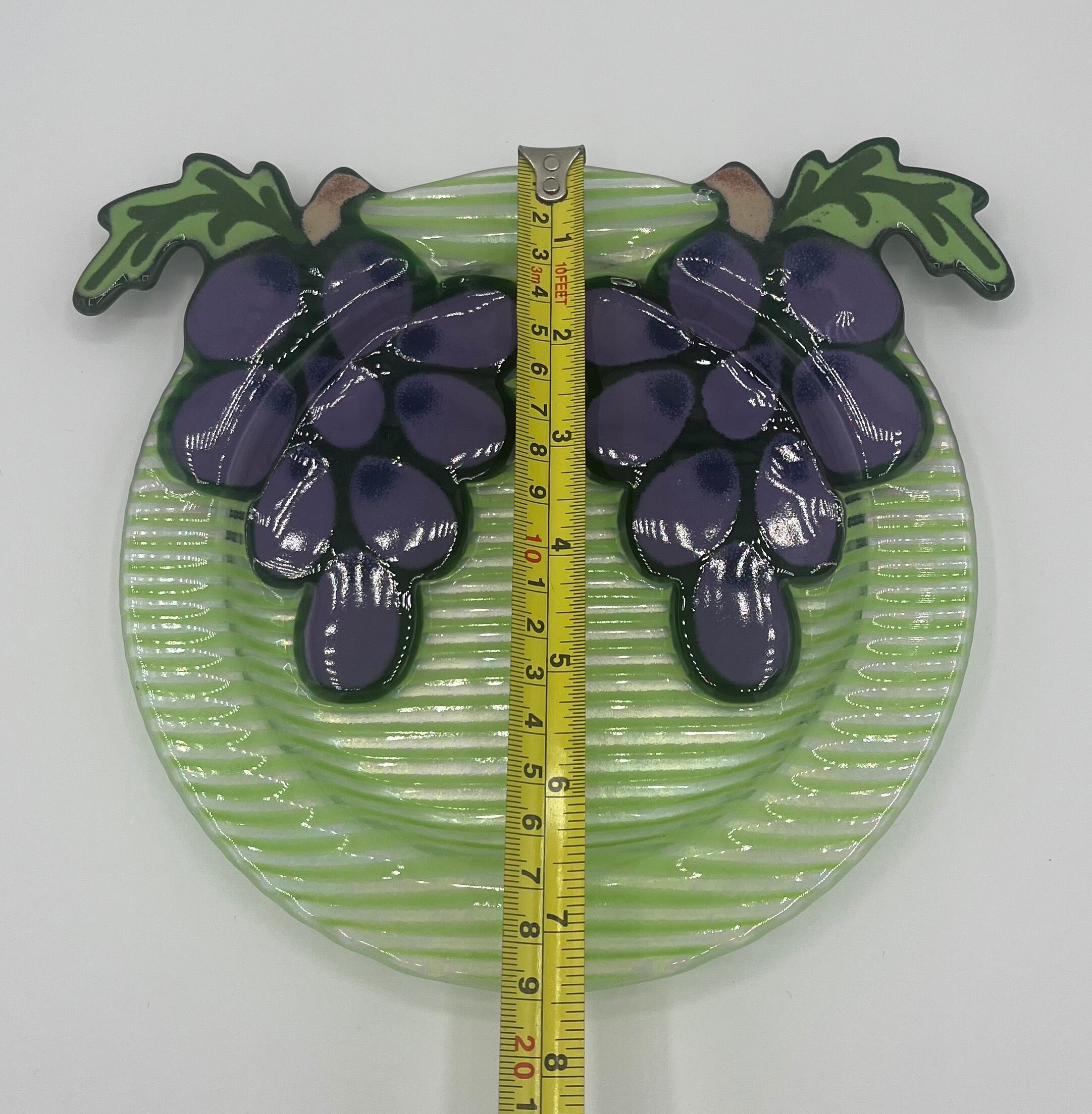 Jan Mitchell Larsen Fused Art Glass Plate Grape Design - Etsy