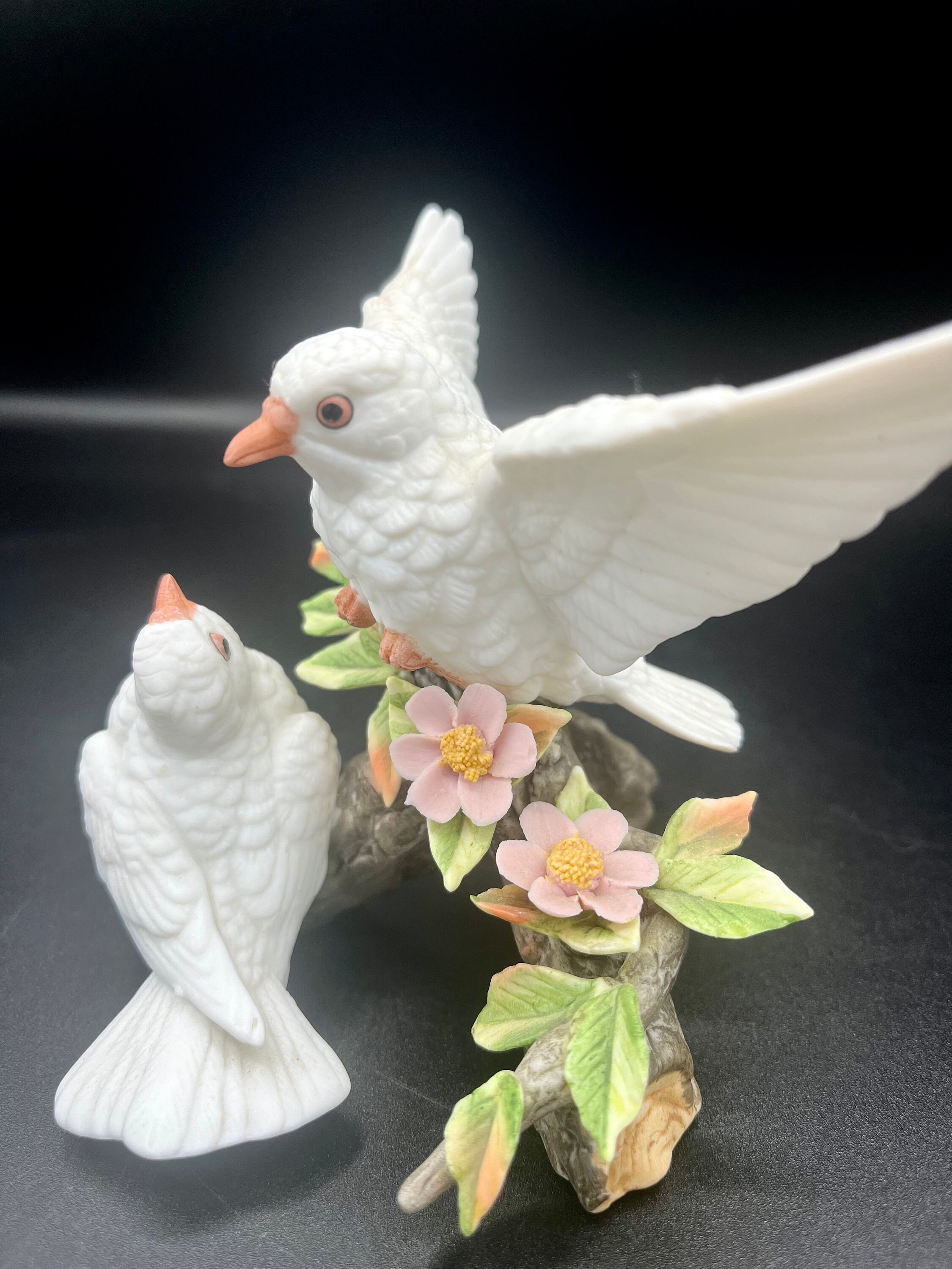 Vintage Porcelain Lefton Doves on a Branch Figurine 1991 - Etsy