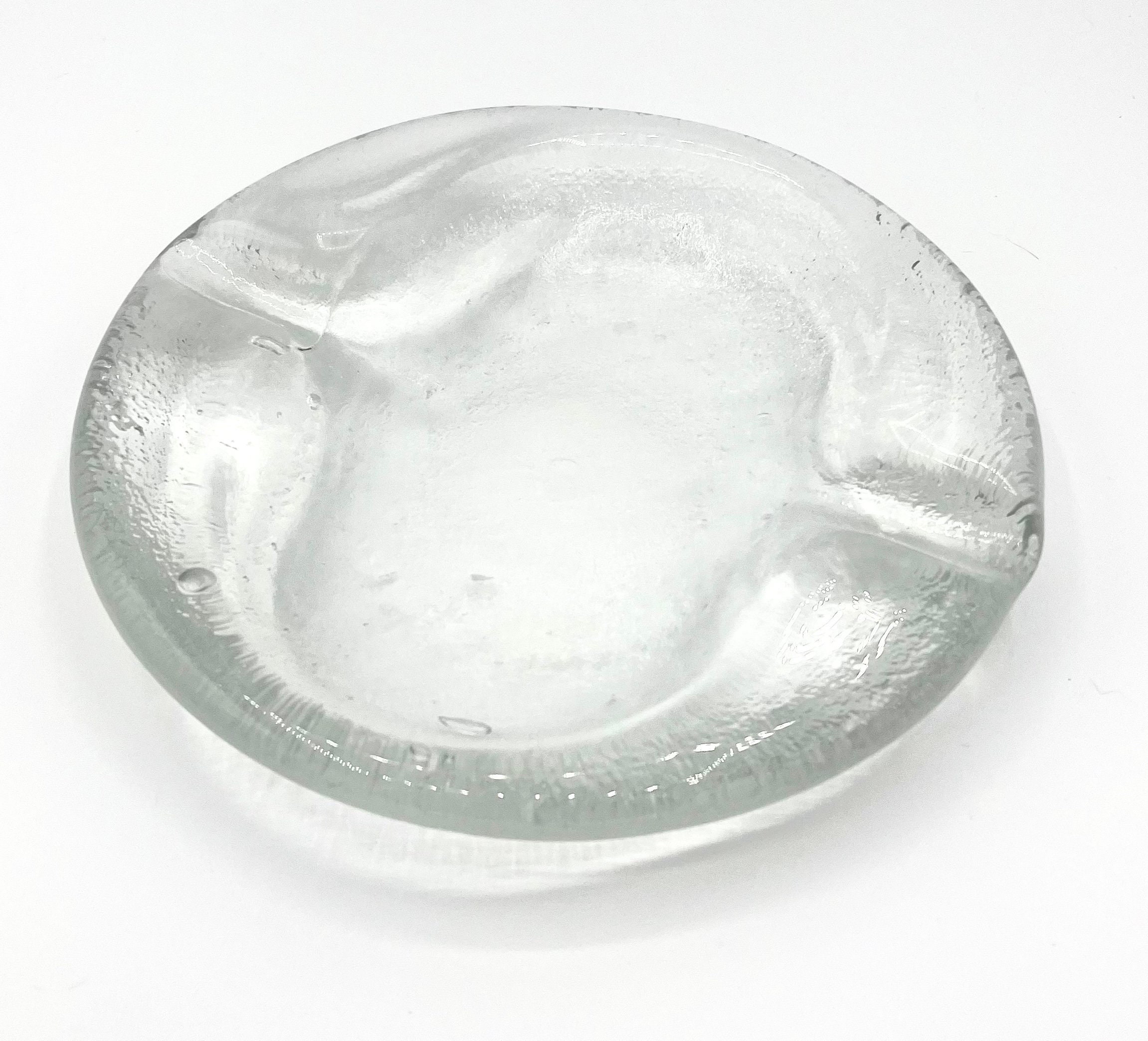 Vintage Blenko Style Clear Glass Ashtray - Etsy