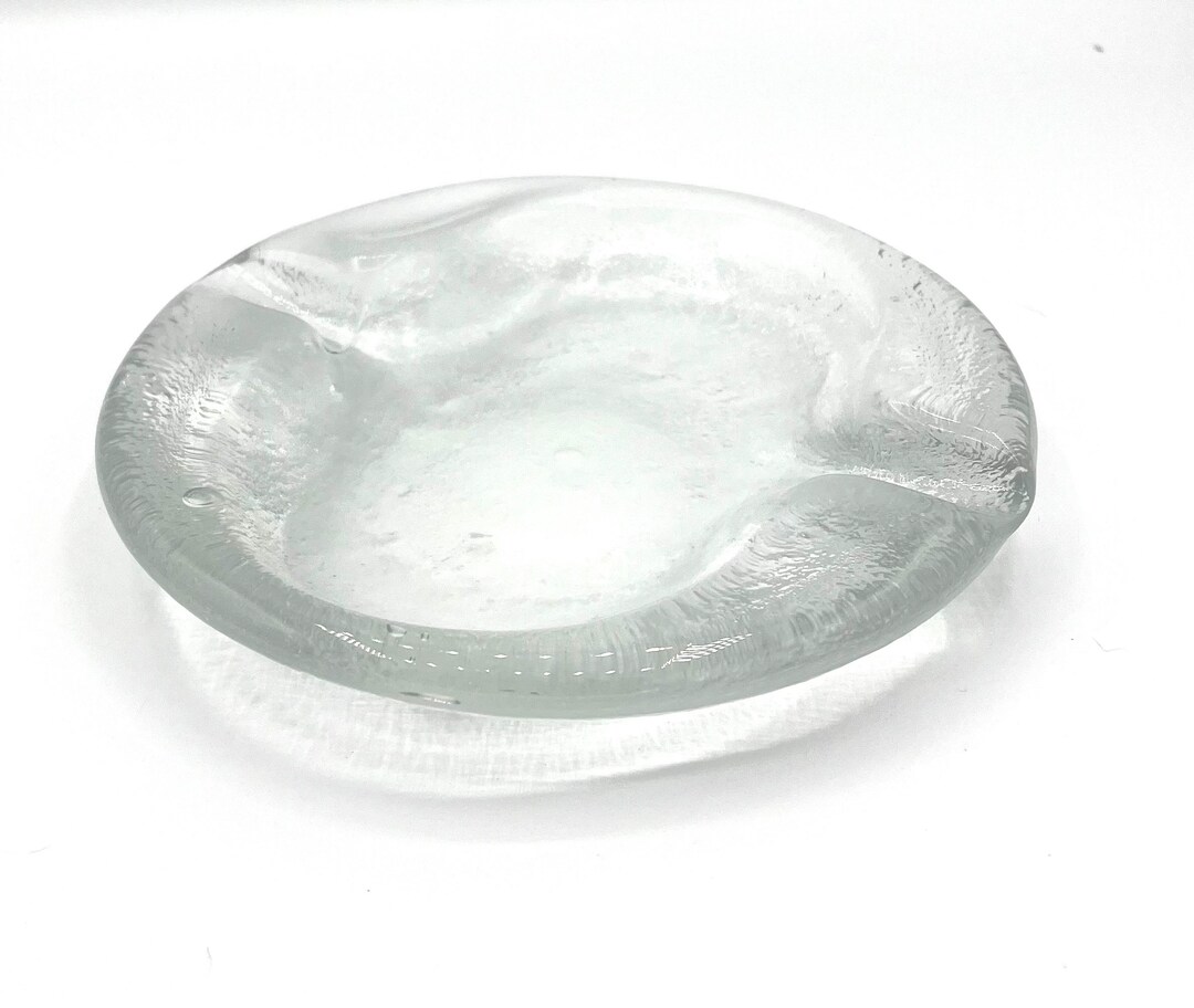 Vintage Blenko Style Clear Glass Ashtray - Etsy