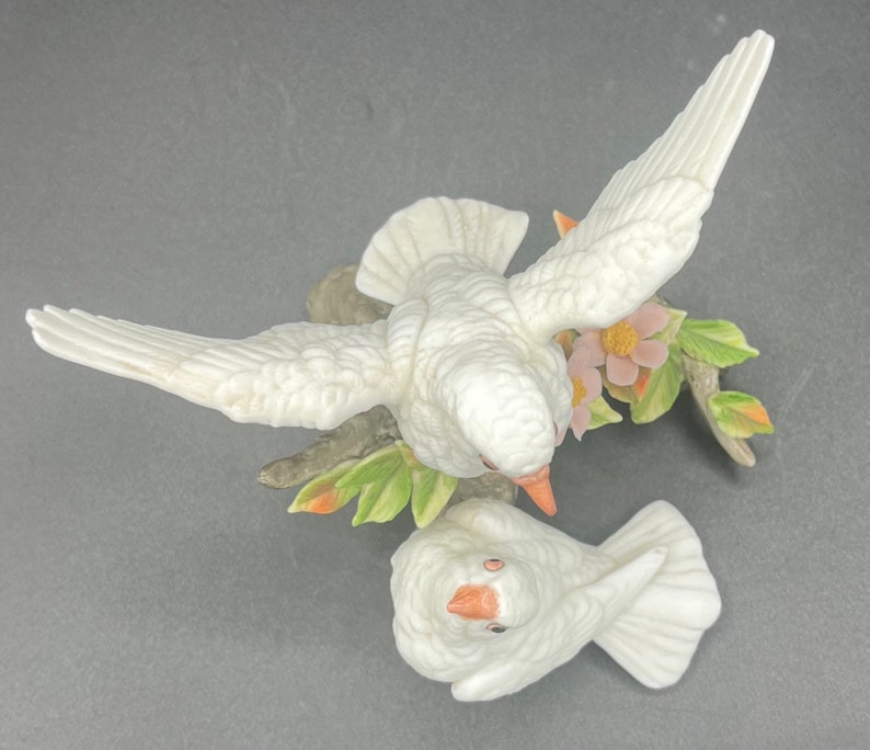 Vintage Porcelain Lefton Doves on a Branch Figurine 1991 - Etsy