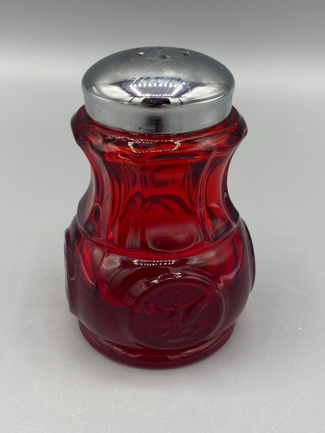 Fostoria Ruby Red Coin Glass Shaker Vintage - Etsy