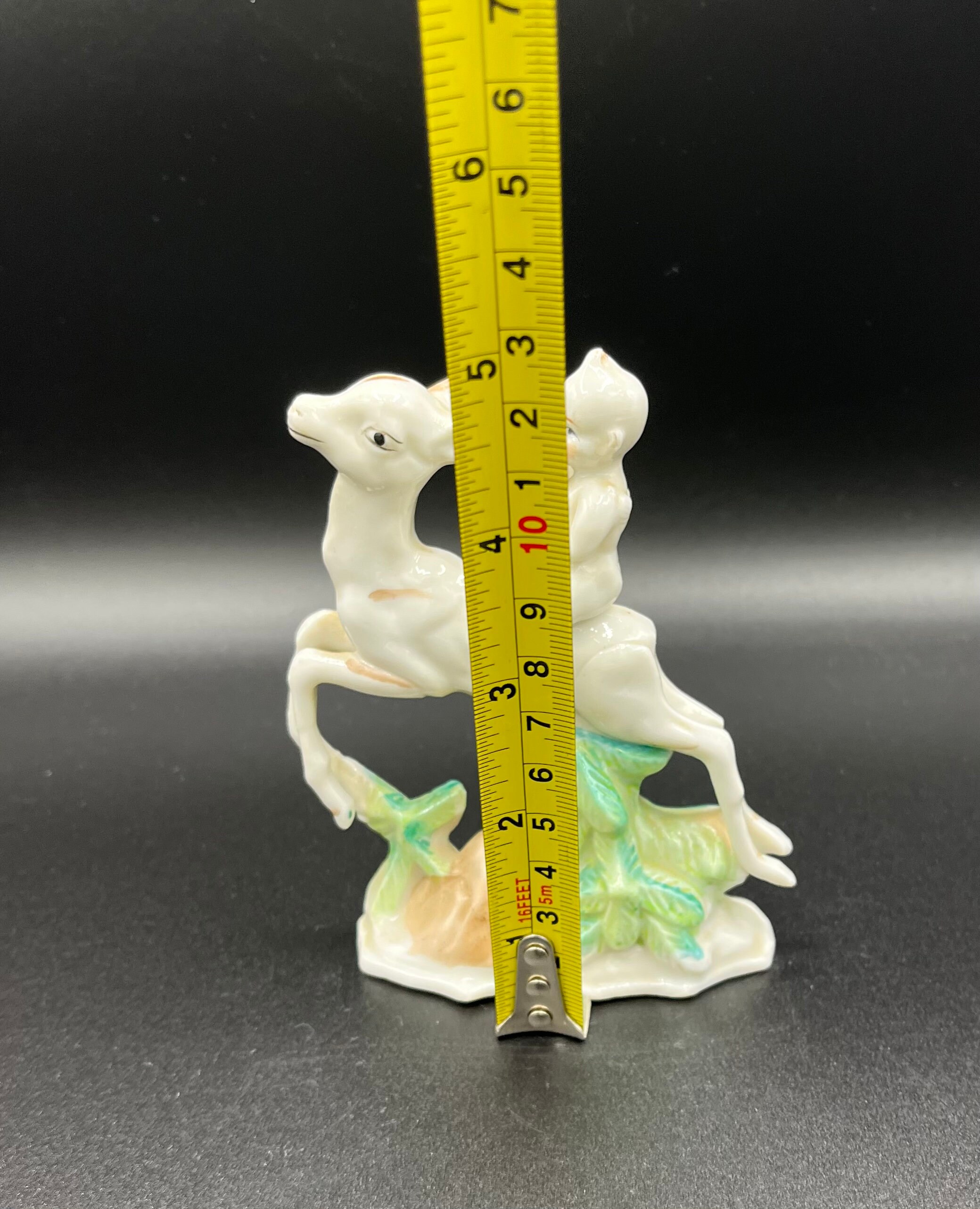 Vintage Porcelain Kewpie Figurine Riding Deer Japan - Etsy