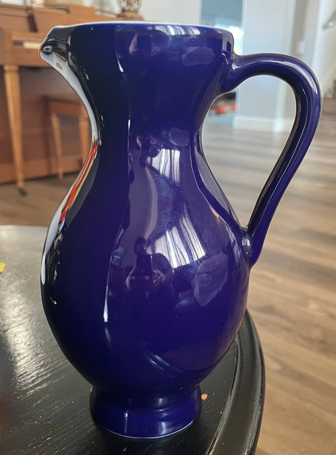 Cobalt Blue Pitcher Thailand Pottery Vase - Etsy