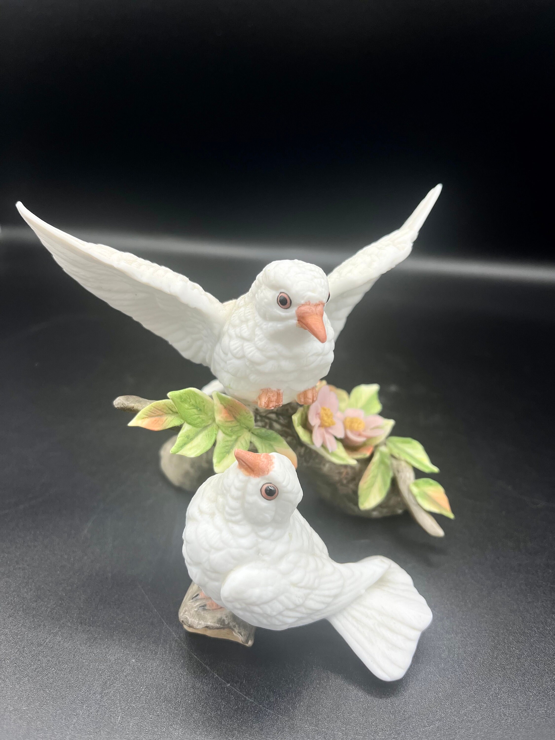Vintage Porcelain Lefton Doves on a Branch Figurine 1991 - Etsy