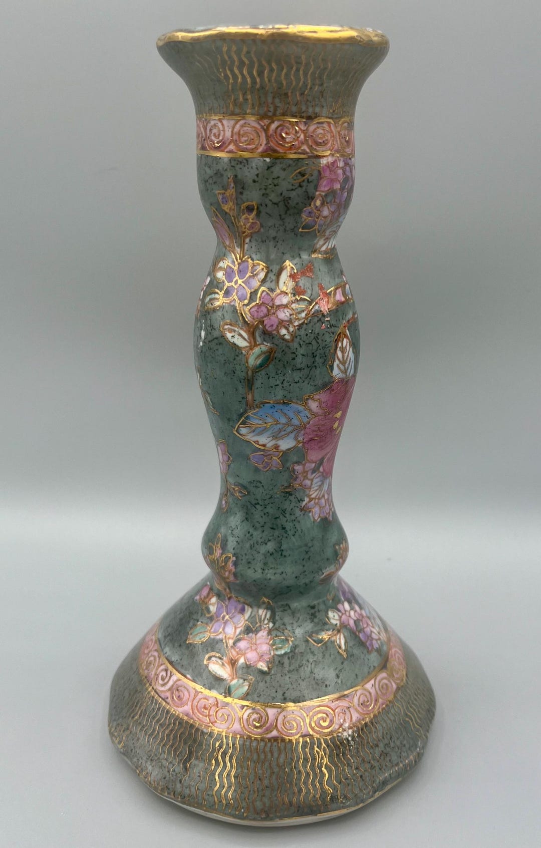 Porcelain Floral Candlestick Hand Painted - Etsy