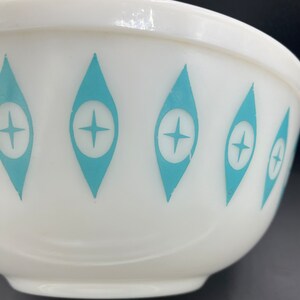 RARE Pyrex Atomic Eyes Bowl, Turquoise and White Pyrex 403 - Etsy