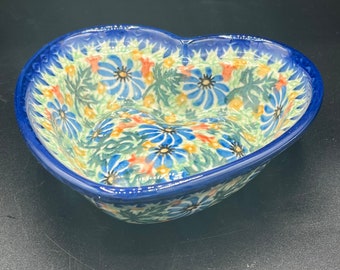 Vintage Lisa Howe Stoneware Multi Color Pottery Heart Shaped Bowl ...