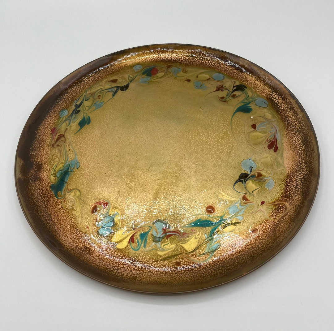 Enamel Over Copper Decorative Plate - Etsy