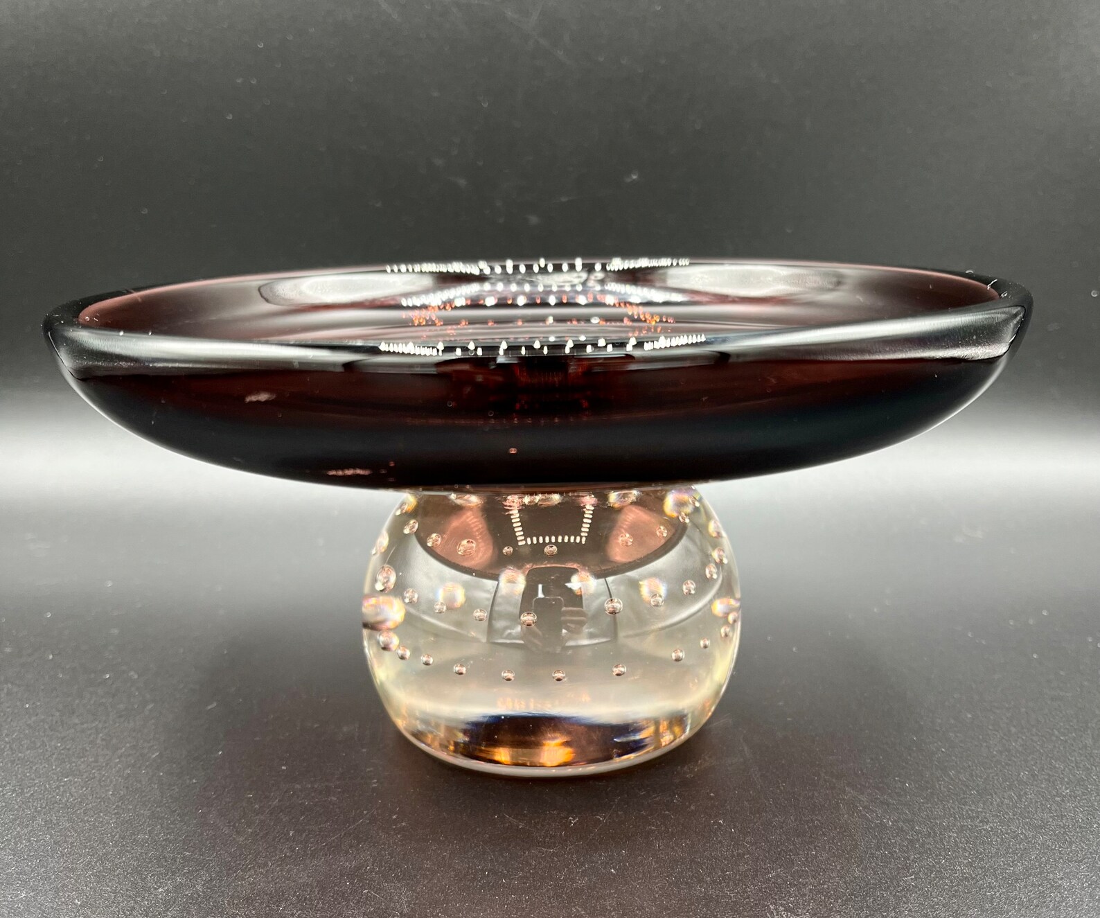 Erickson Art Glass Compote Paperweight Base With Controlled Bubbles - Etsy