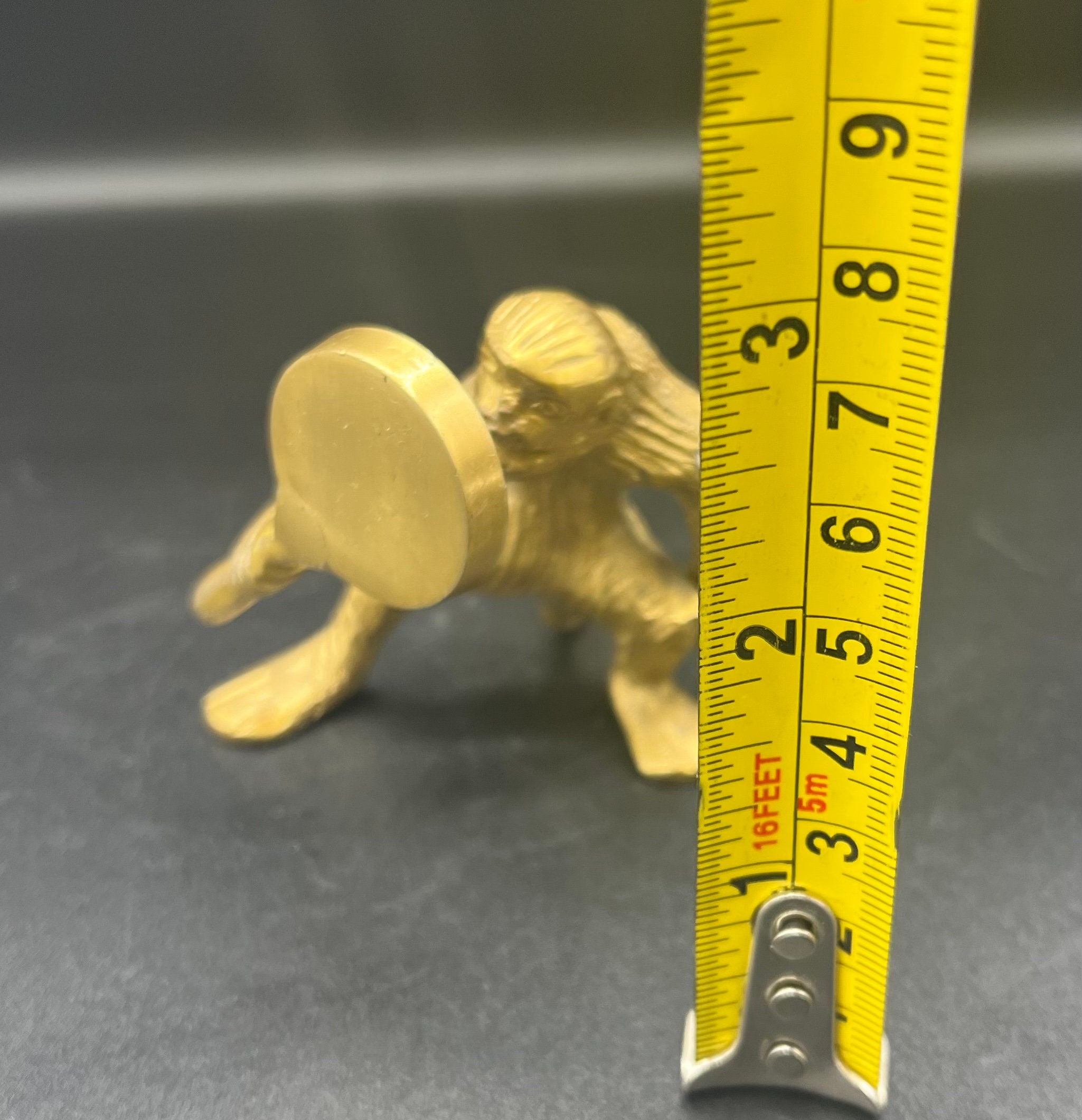 Vintage Brass Monkey Figurine With Mirror - Etsy