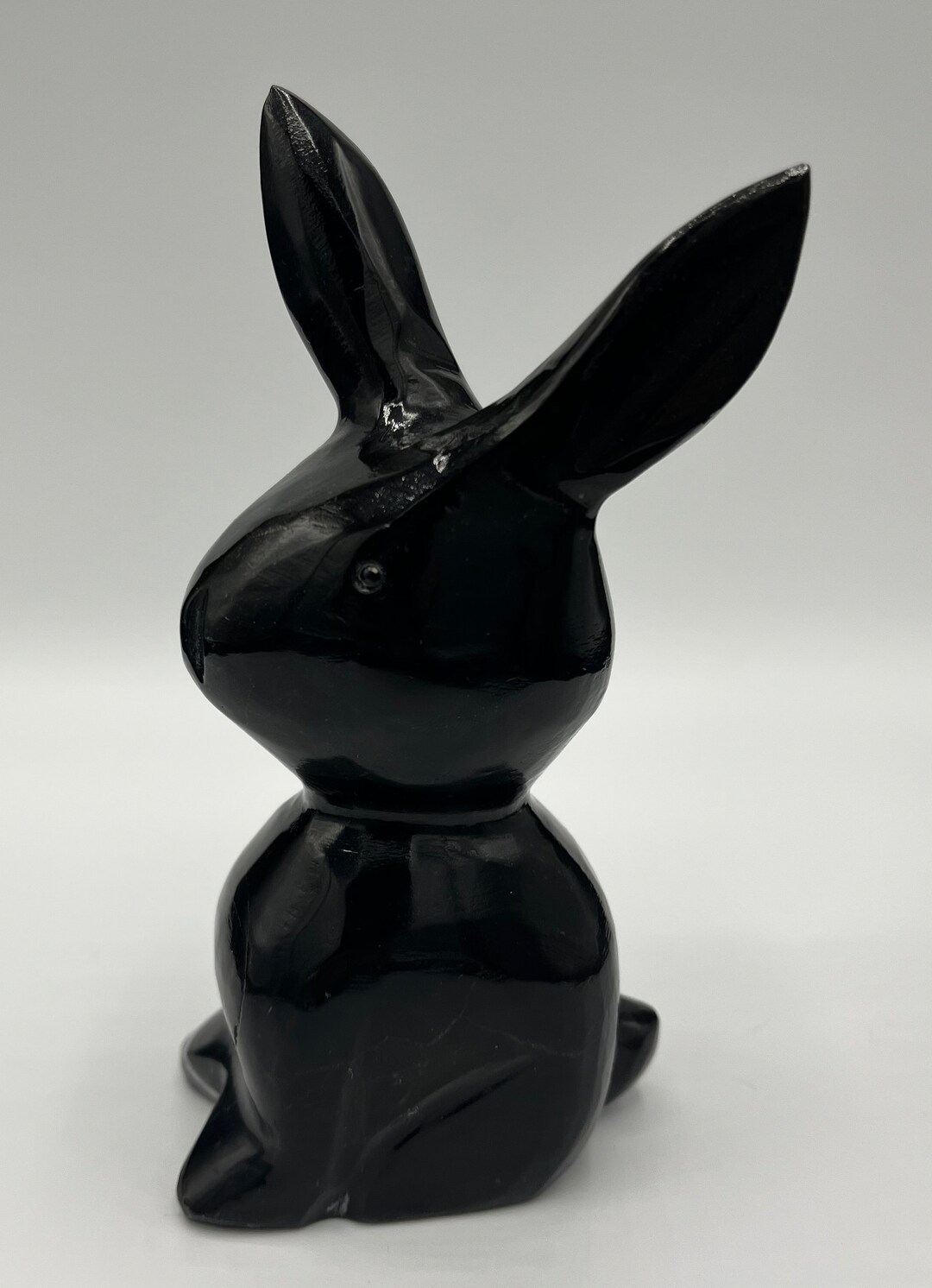 Black Onyx Bunny Rabbit Figurine Paperweight - Etsy