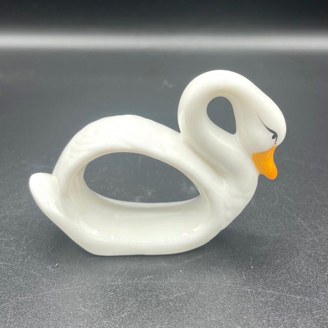 Set of 8 Porcelain Swan Napkin Rings, Art Deco Bird Decor - Etsy