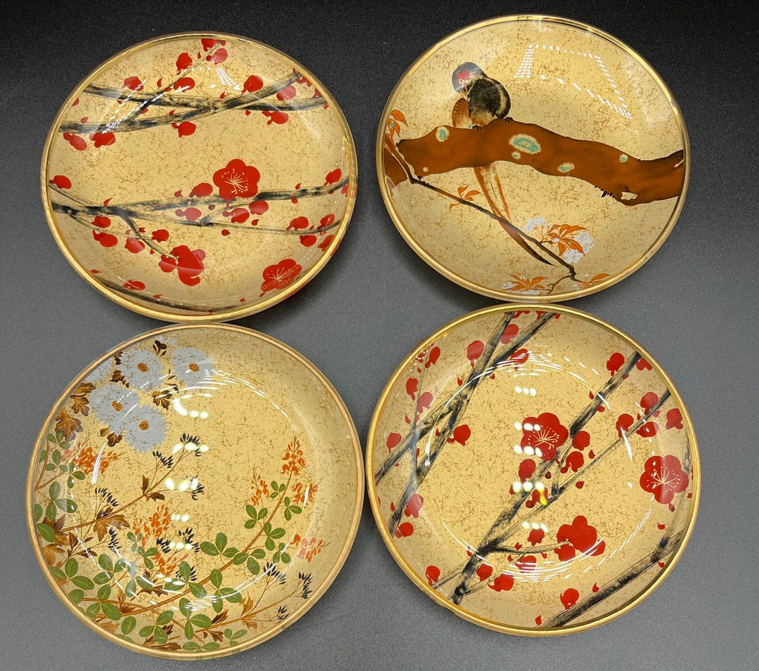 Set of 8 Small Hand Painted Japanese Art Design Plates - Etsy