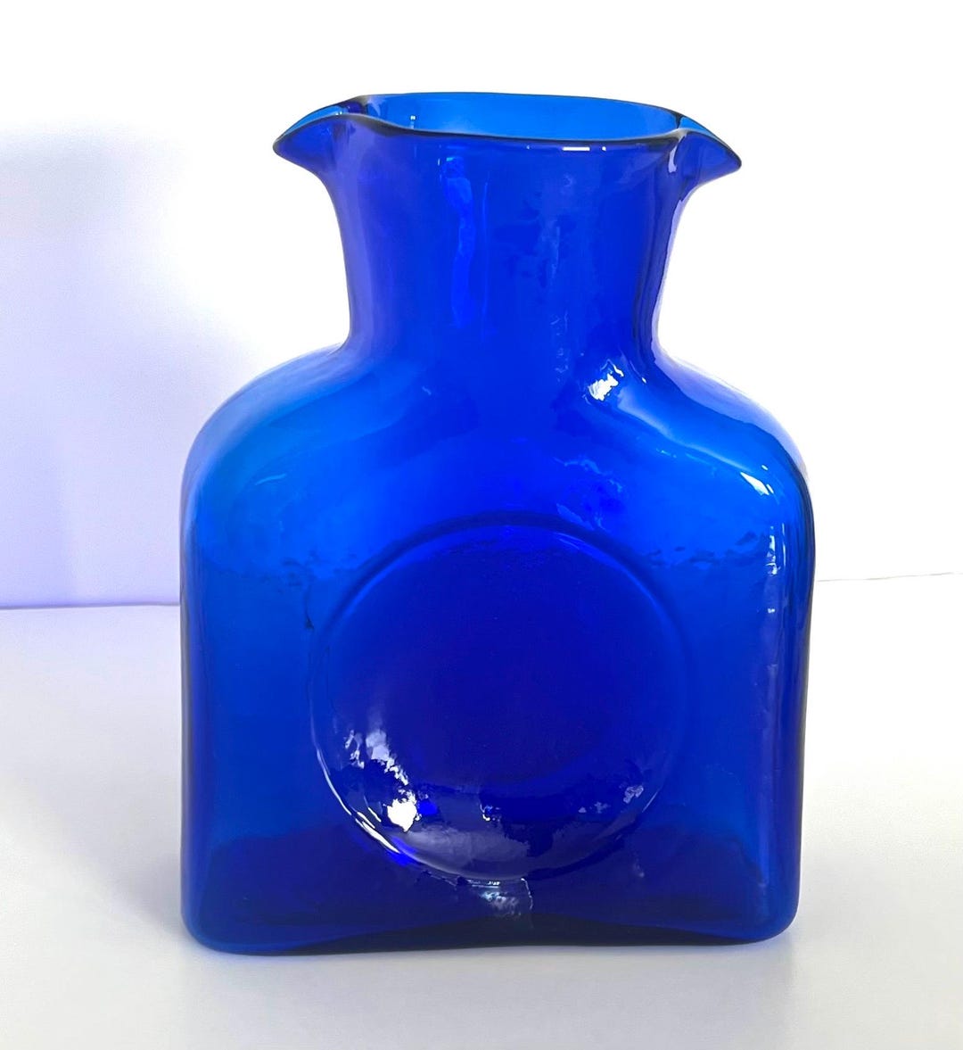 Blenko #384 Cobalt Blue Water Pitcher, Vintage - Etsy