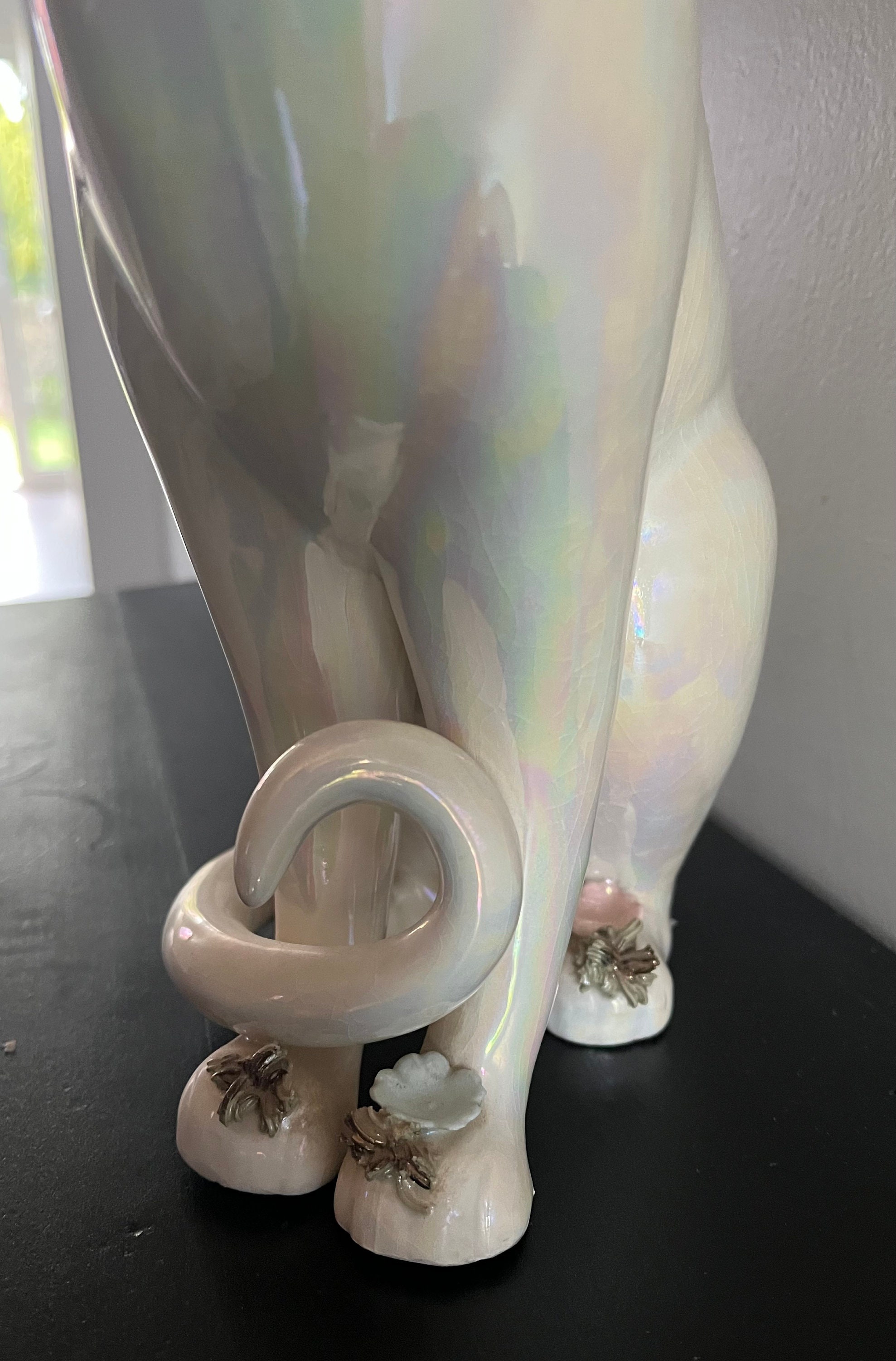 Gorgeous RARE Large 18 Lefton Iridescent Cat Figurine - Etsy