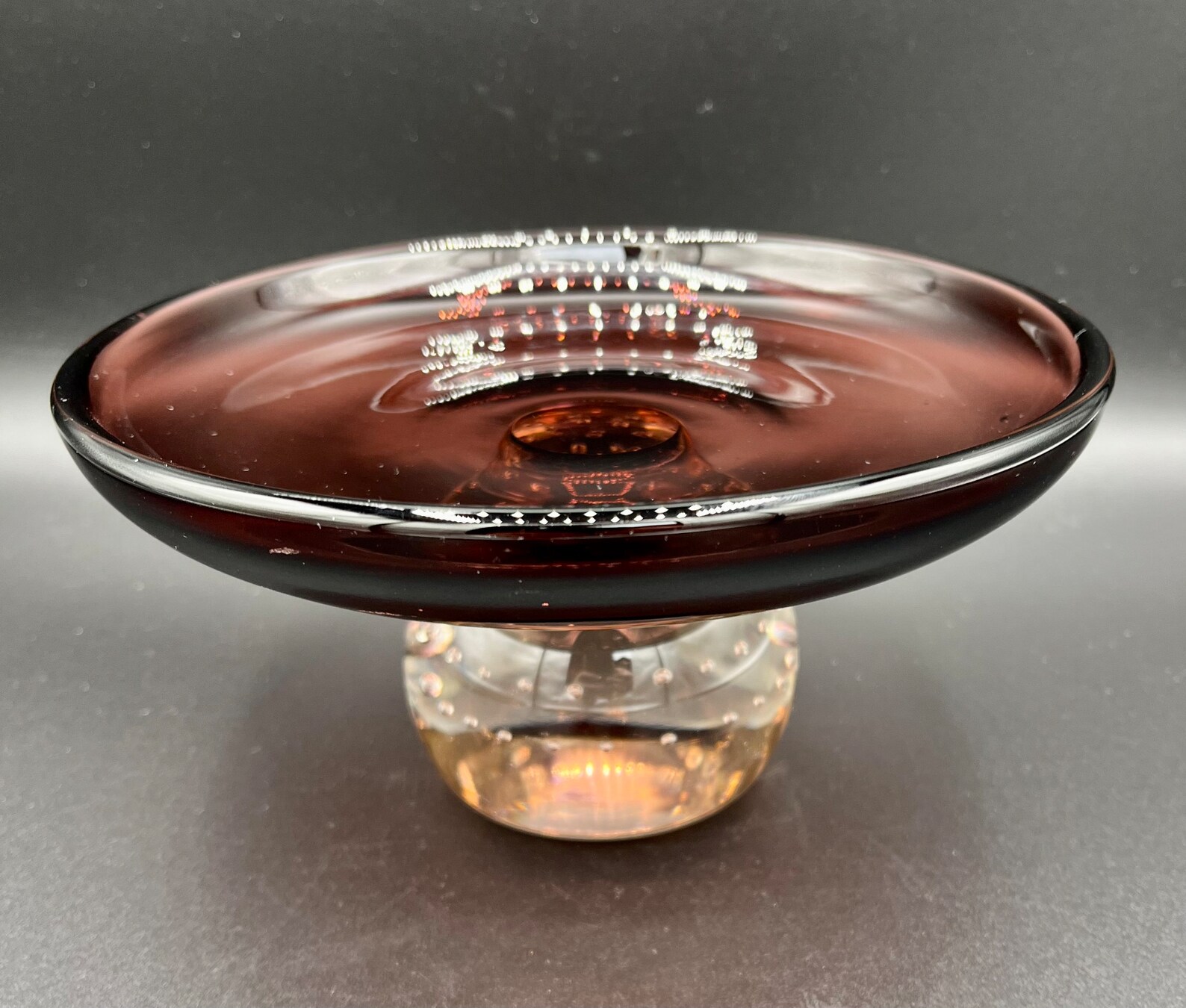 Erickson Art Glass Compote Paperweight Base With Controlled Bubbles - Etsy
