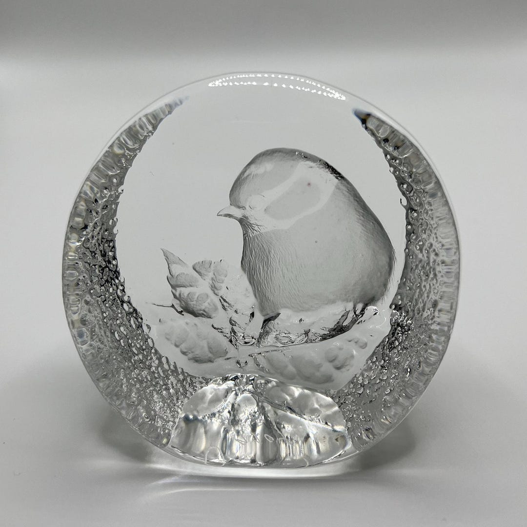 Mats Jonasson Crystal Bird Paperweight Sweden - Etsy