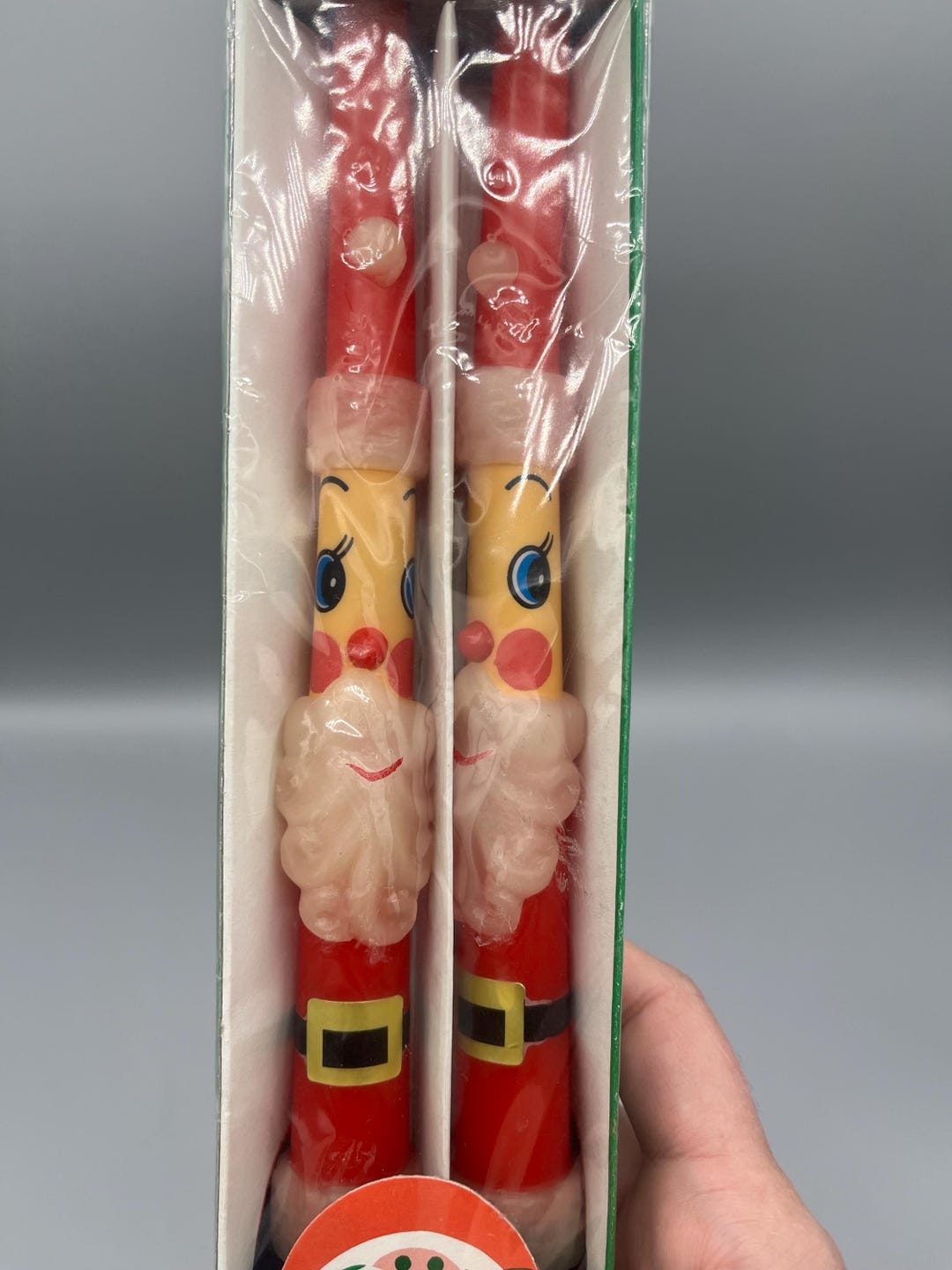 Pair of Santa Taper Candles Vintage Christmas Kitsch - Etsy