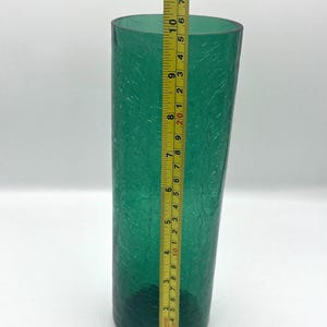 Blenko Emerald Green Crackle Glass Hurricane, Vintage - Etsy