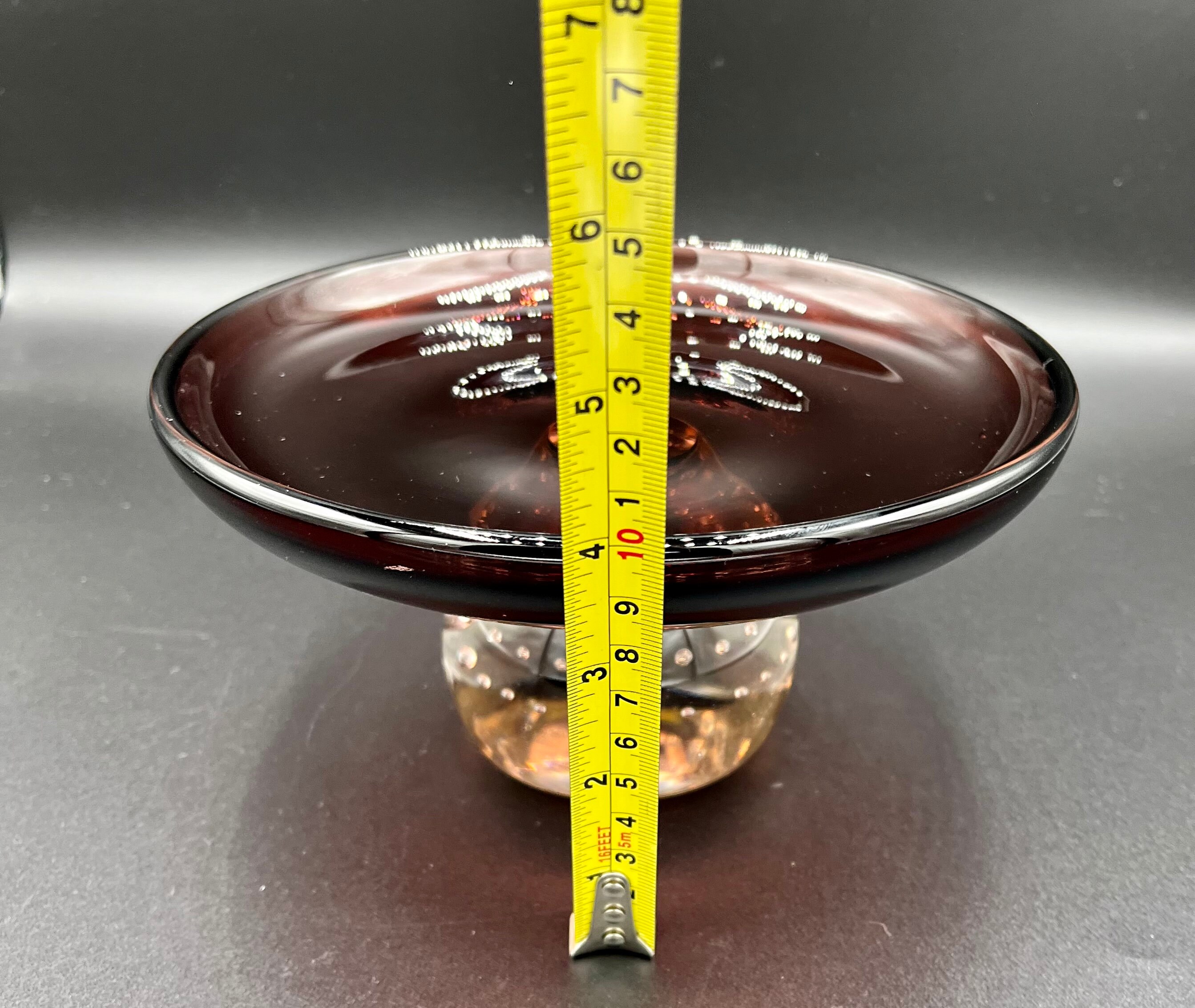 Erickson Art Glass Compote Paperweight Base With Controlled Bubbles - Etsy
