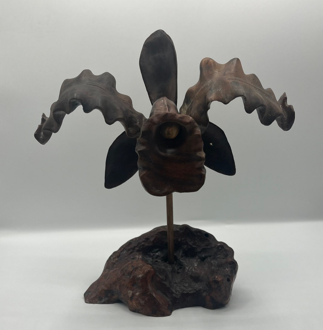 Handmade Wooden Iris Flower Sculpture - Etsy