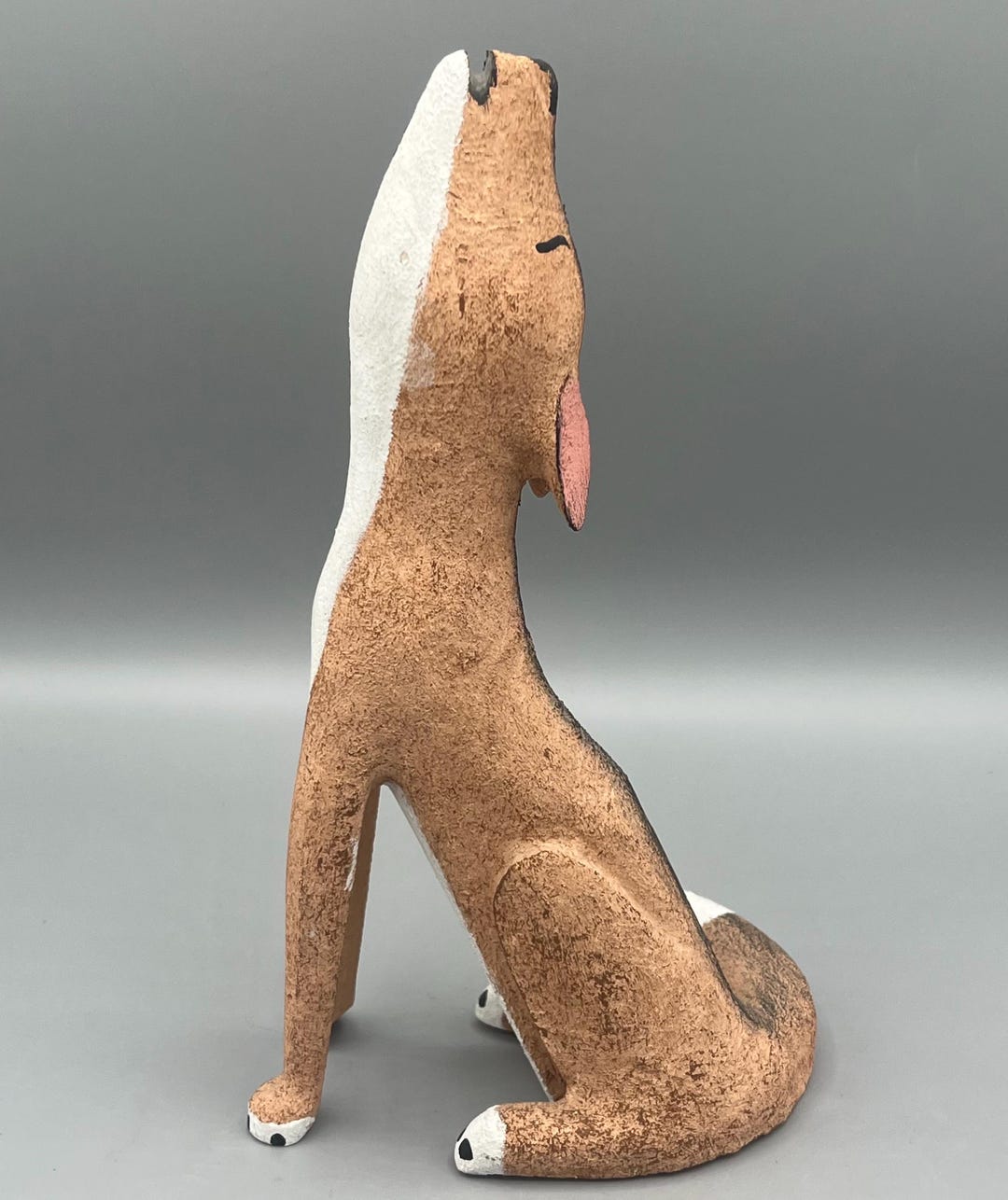 Hector Rascon Hand Carved Wood Coyote, Wooden New Mexico Folk Art ...