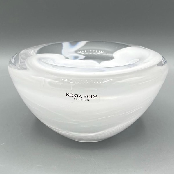 White Swirl Kosta Boda - Etsy