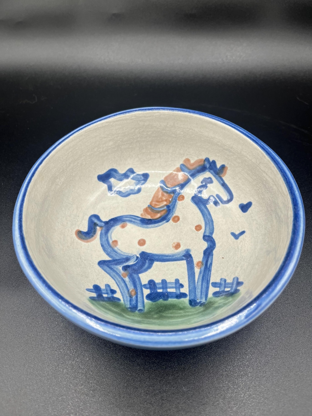 M. A. Hadley Pottery Horse Bowl Hand Painted Signed - Etsy