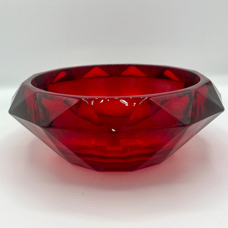 Red Glass Ashtray - Etsy