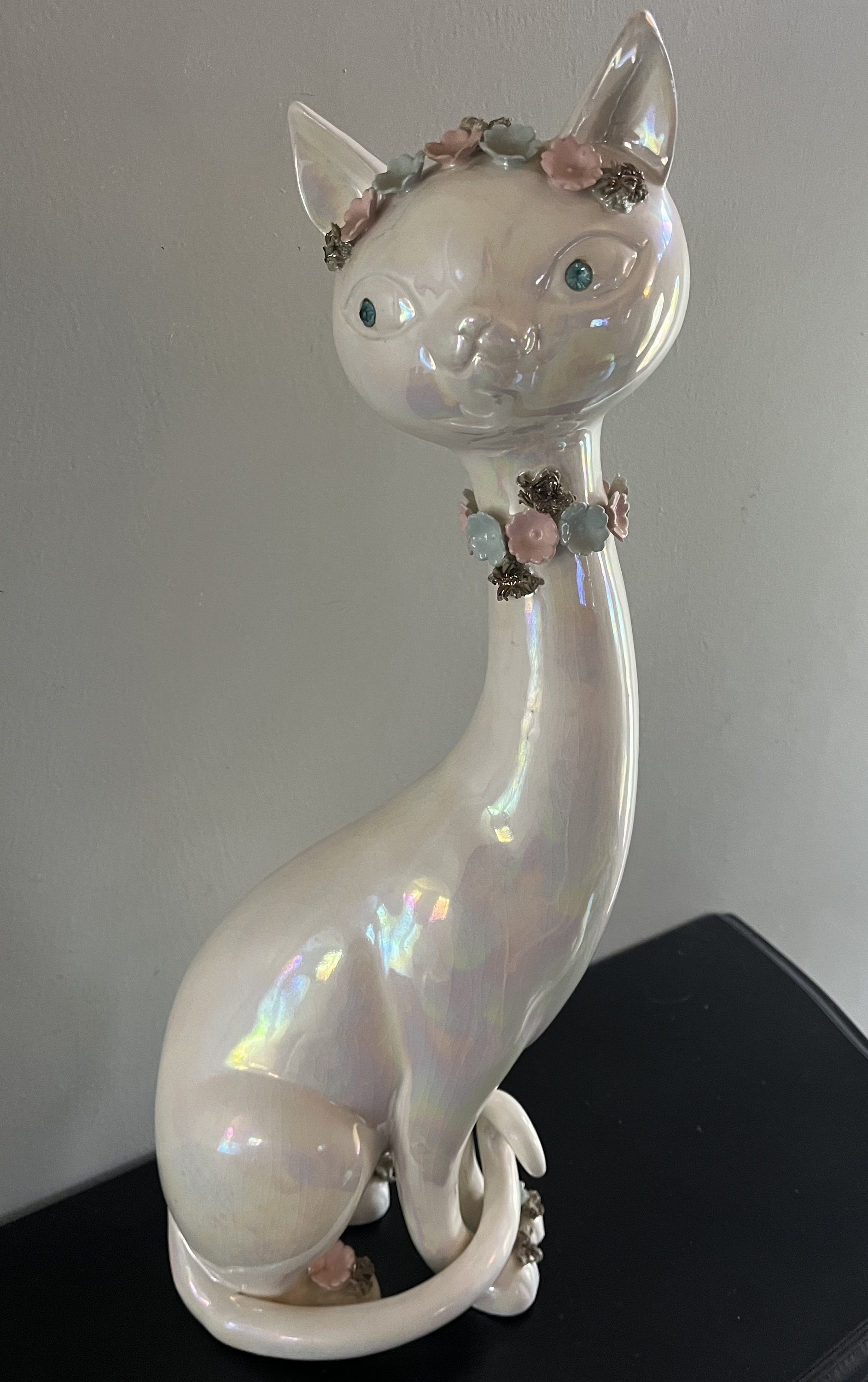 Gorgeous RARE Large 18 Lefton Iridescent Cat Figurine - Etsy