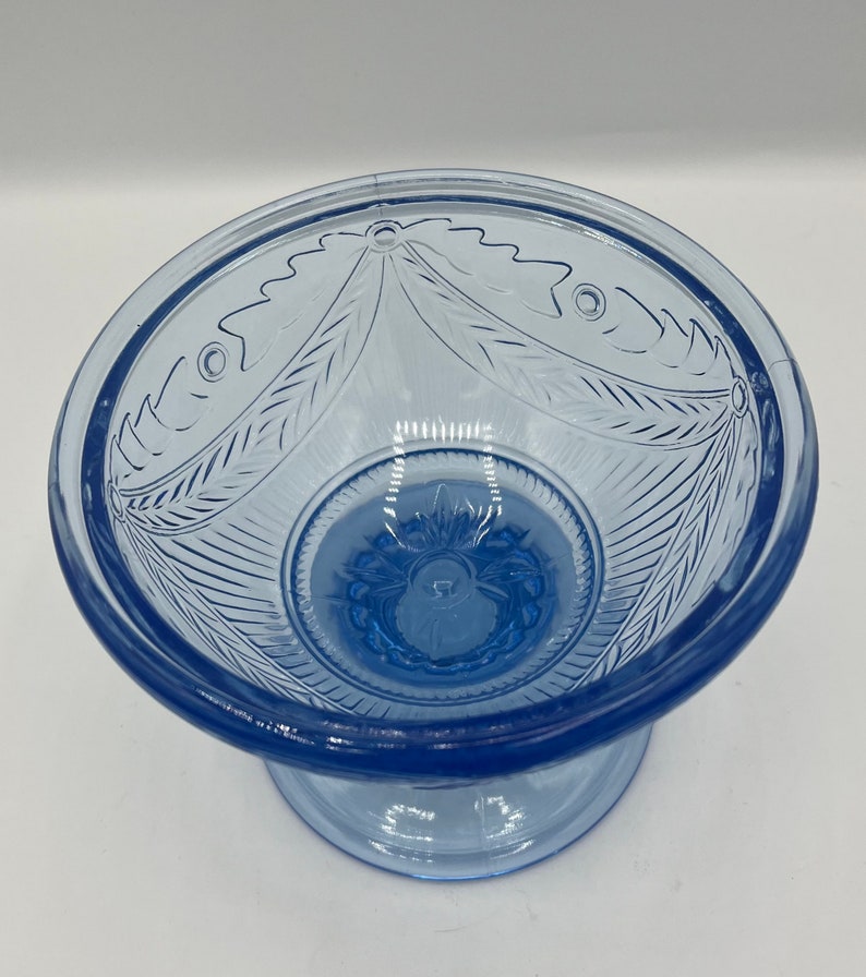Dusty Blue Egg Shaped Pressed Glass Candy Dish With Dome Lid - Etsy