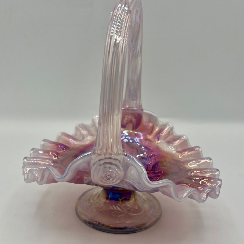 Purple Fenton Glass Basket - Etsy