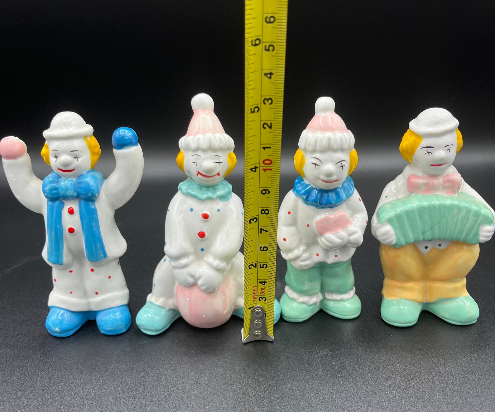 Set of 4 Pastel Clowns Vintage Porcelain - Etsy
