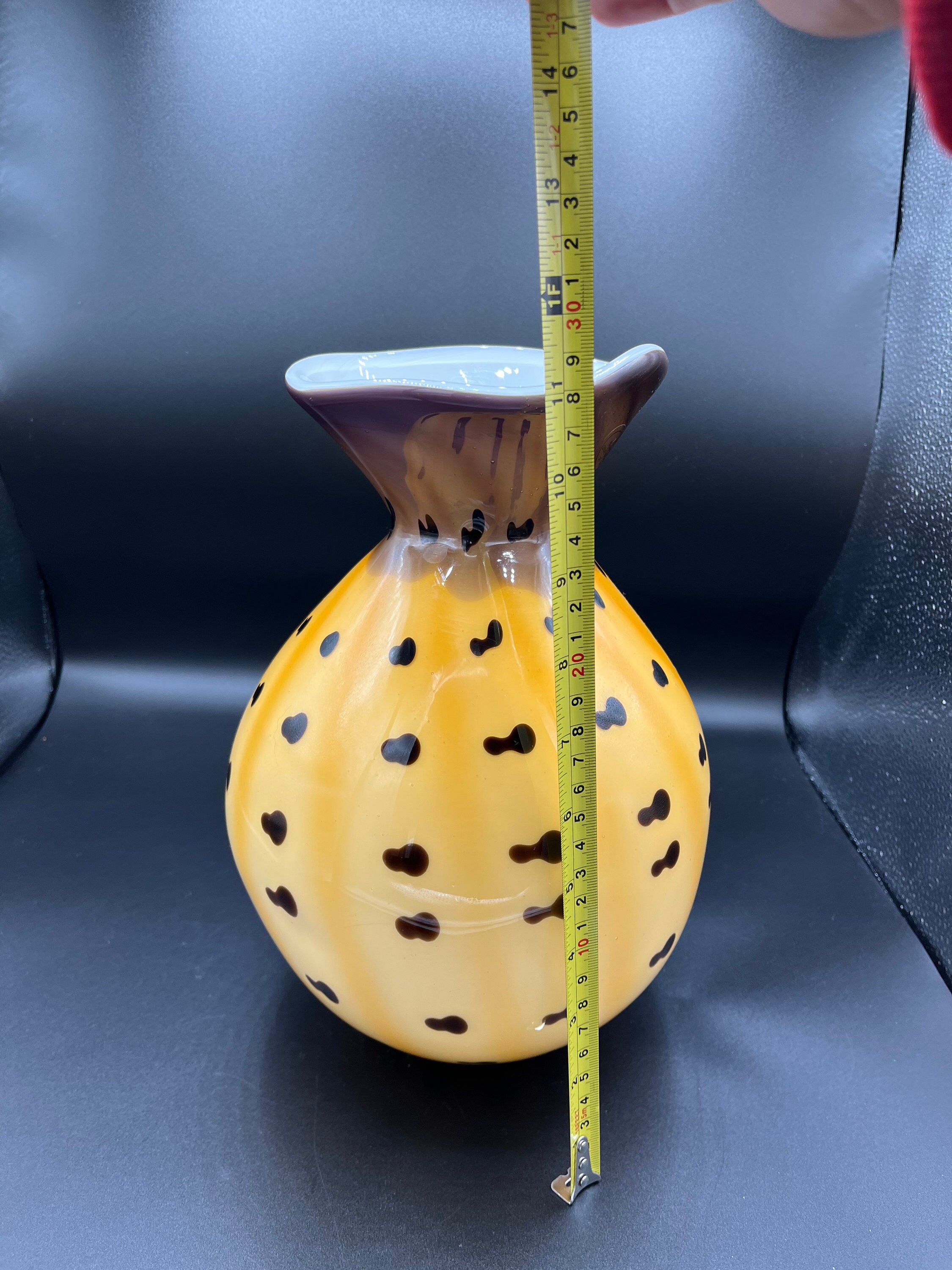 Hand Blown Viz Glass Art Glass Vase Gold and Purple - Etsy