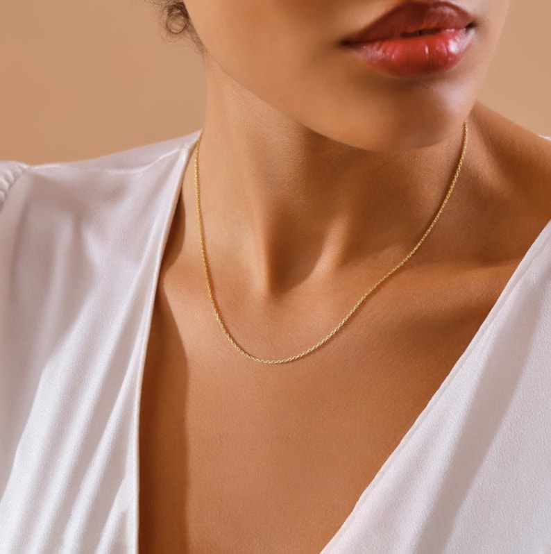 Thin Gold Chain Necklace, 14k Gold Filled Dainty Chain Necklace, Simple ...