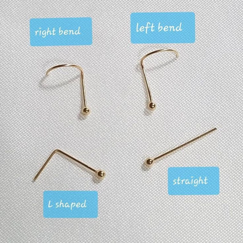 20G Ball Nose Ring, Indian Nose Screw, Tiny Nose Ring, Sterling Silver ...