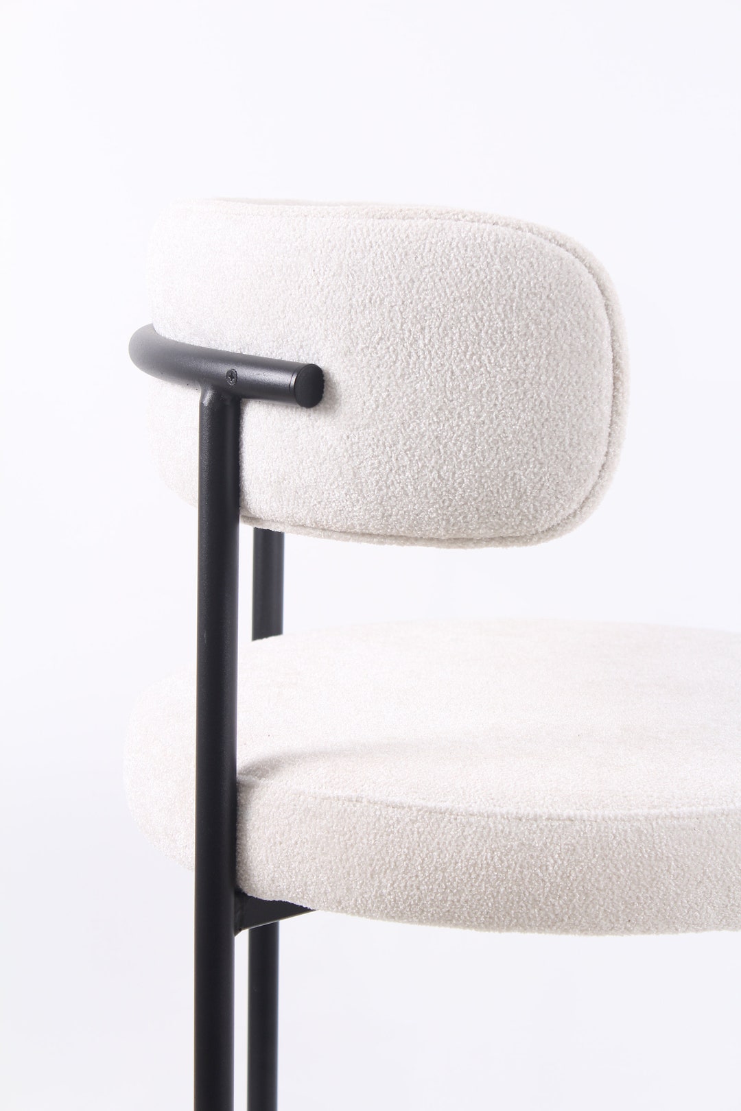 Handmade Metal Arm Chair: Modern Bouclé Dining or Living Room - Etsy
