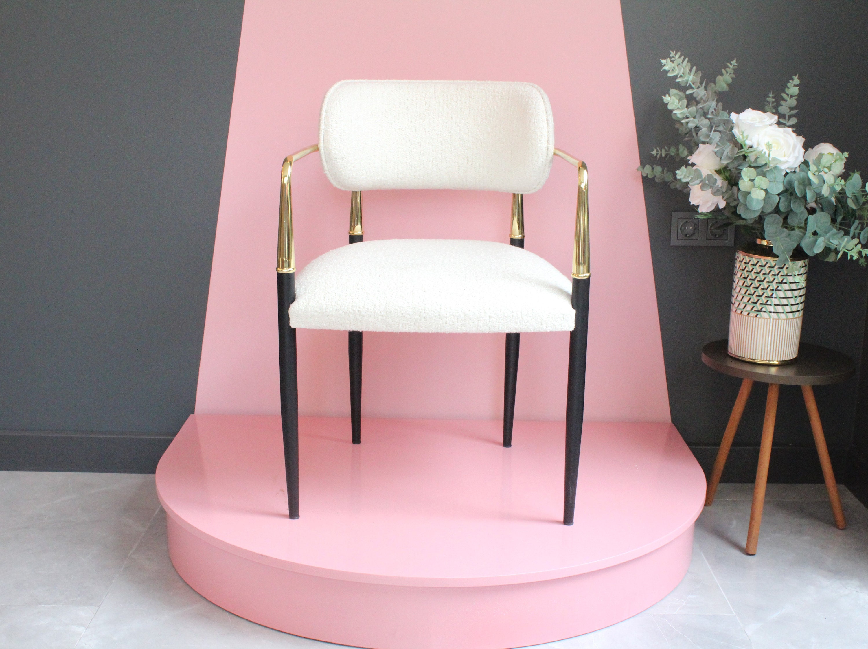 Dining Chair Brass Metal Arms, Chairs for Living Room, Chairs for ...